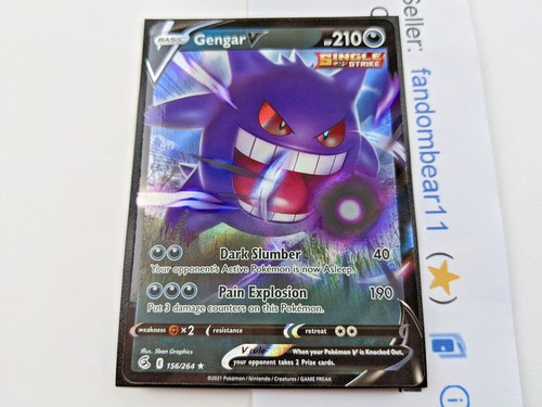 Gengar V ULTRA RARE card 156/264 Sword & Shield Fusion Strike 2021 ...