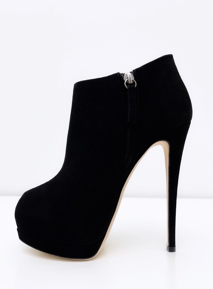 Giuseppe Zanotti stivaletti donna ankle boots peep toe in pelle suede ...