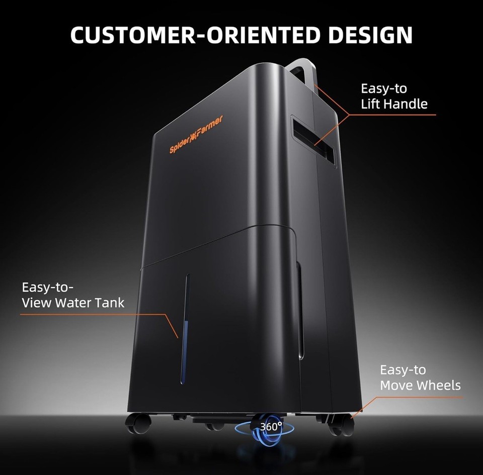 2025 New Spider Farmer 32 Pint Dehumidifier – Smart Control with RJ12 ...
