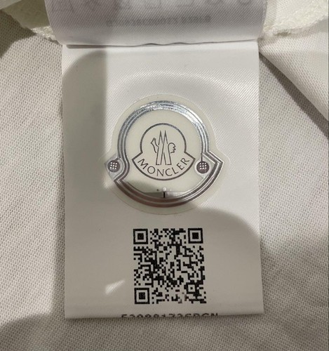 Moncler White T-Shirt Size S Back Logo Felt Material Mint Condition ...