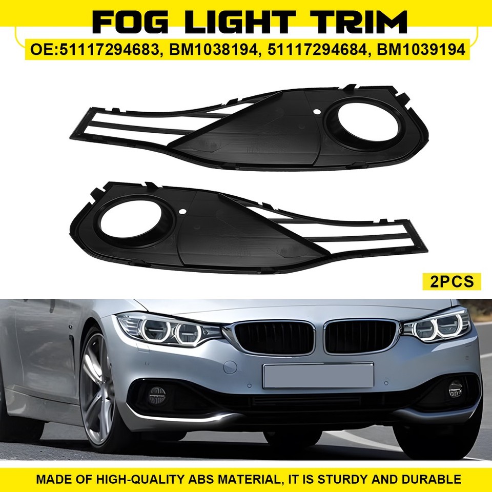 2 Front Bumper Fog Light Bezels For 2014-20 BMW 428i 430i 435i 440i ...