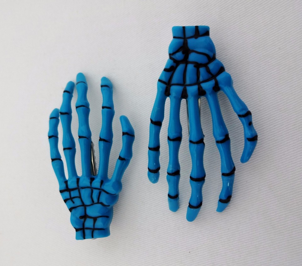 Halloween Hair Clips Skeleton Hand Plastic Zombie Hands Metal Clips | eBay