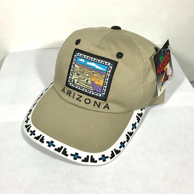 vtg ARIZONA GRAND CANYON STATE HAT khaki relaxed dad cap big logo ...