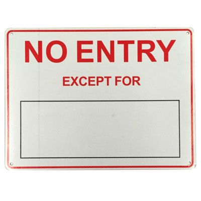 3x SAFETY Warning SIGN NO ENTRY EXCEPT VEHICLE DIY NO. Parking ...