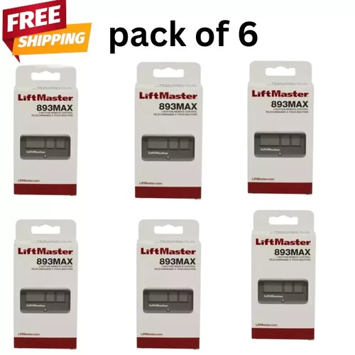 6 Pack 893MAX LiftMaster 3 Button Remote Control Garage Door Opener | eBay