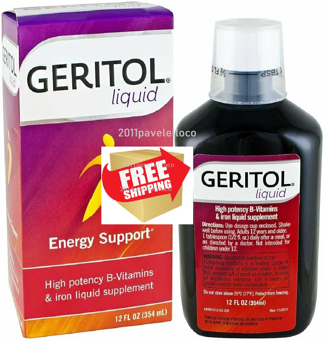 Geritol Liquid Energy Support High Potency B-Vitamins & Iron Supplement ...