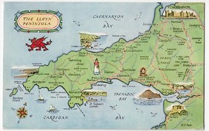 Caernarvonshire; The Lleyn Peninsula Map PPC by Salmon, 1962 PMK | eBay