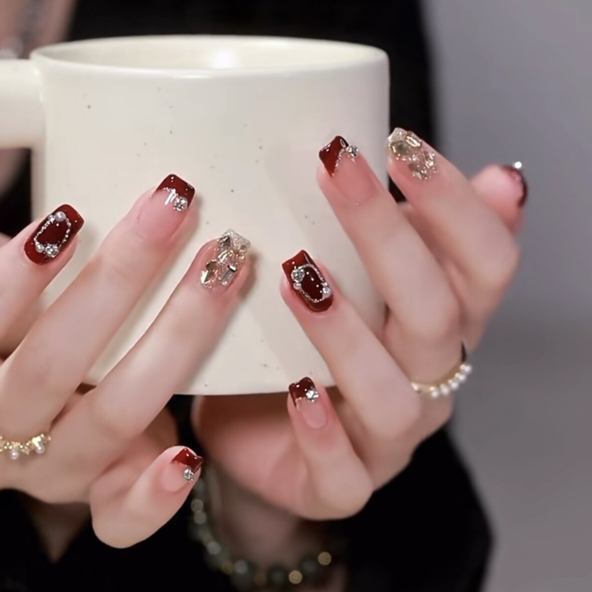 Stunning 185 Port Rose Color Nail Art Xs Size With 5-piece Tool Set ...