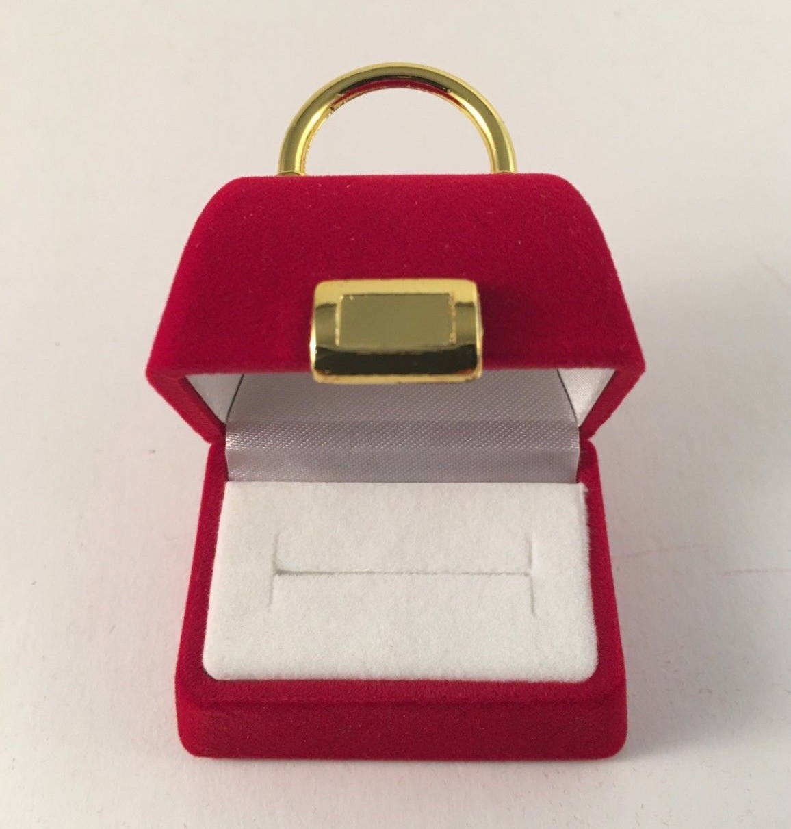 One Unique Red Velvet Ring Box or Gift Box with Gold Handle | eBay