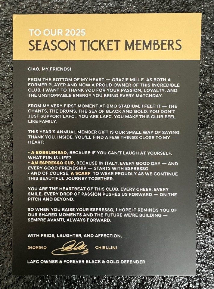 2025 Los Angeles Football Club LAFC Season Ticket Member Gift Box with ...