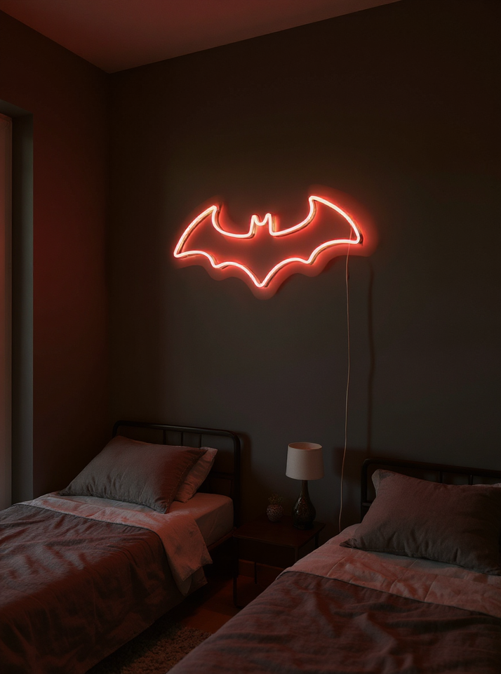 Bat Neon Sign, Bat Sign – Decorative Wall Lamp, Night Light, Bar, Room ...