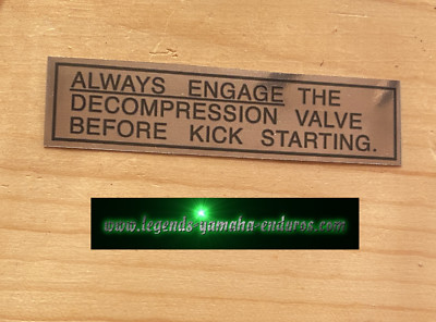1972 - 1973 Yamaha RT2 RT3 360cc Tank Decompression Valve Warning Decal ...