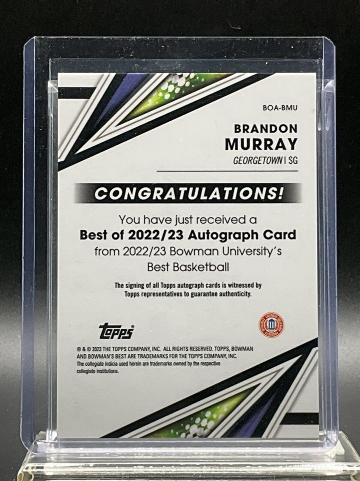 2023 Brandon Murray Bowman’s Best University Auto Hoyas Georgetown | eBay