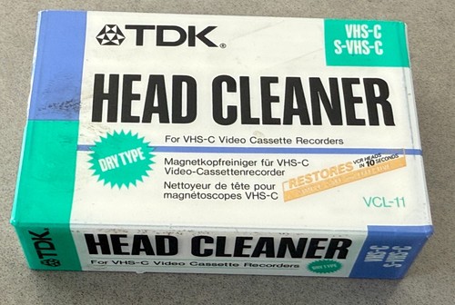 TDK VHS-C Head Cleaner Tape Cassette VCL-11 Compact VHS Camcorder New ...