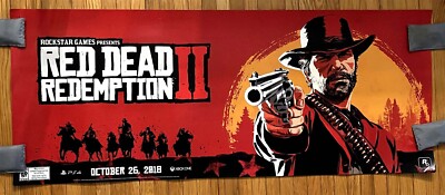 Sony Playstation PS4 RED DEAD REDEMPTION 2 cardstock ceiling banner ...