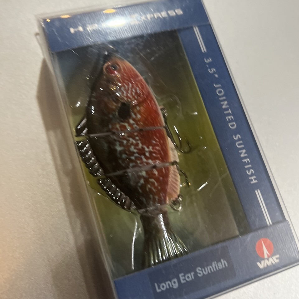 New H2O 3.5” Jointed Sunfish Long Ear Sunfish Realistic 3D Eyes Red ...