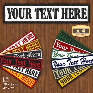 x4 Custom BIKER Embroidered Patches NAME TAG Motorcycle MC Jacket Vest ...