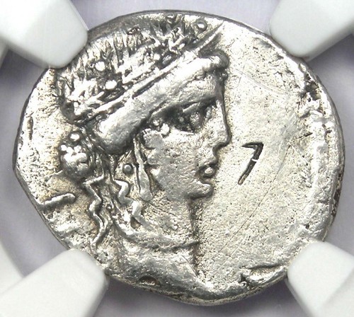 Julius Caesar AR Denarius Coin (48 BC, Female Head) - Certified NGC ...
