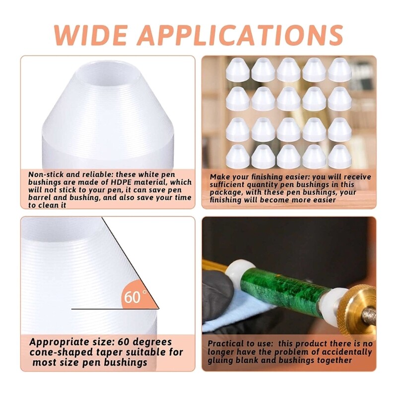 Powerful Non-Stick Pen Bushings for CA Finishing Pen Turning Wide ...