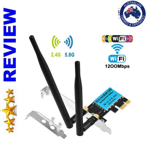 1200Mbps PCI-E Desktop WiFi Card Dual Band 2.4G/5G PC Wireless Network ...