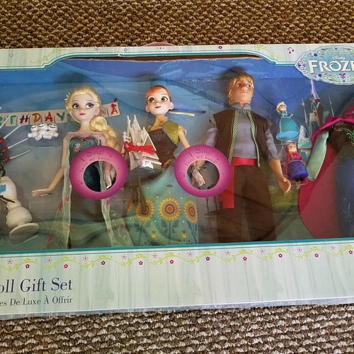 Disney Frozen Fever Deluxe Doll Gift Set Anna Elsa Kristoff 15 PC ...
