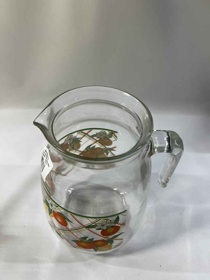 Vintage Cerve Glass Pitcher 8” Made in Italy ~with ice Chiller Insert ...