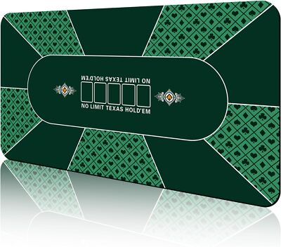 CONTINUE Poker Table Mat 8-10 Players Texas Hold'em Poker Mat ...