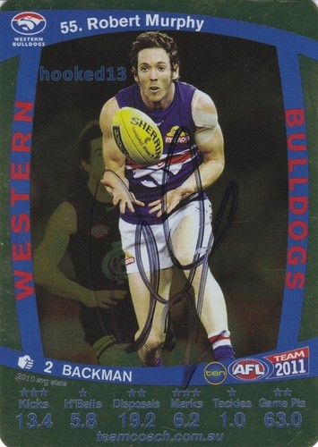Signed Robert Murphy Western Bulldogs Autograph 2011 GOLD Teamcoach ...