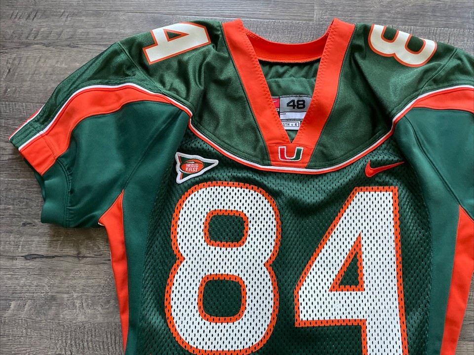 Authentic Game Worn Miami Hurricanes Kevin Everett Football Green ...