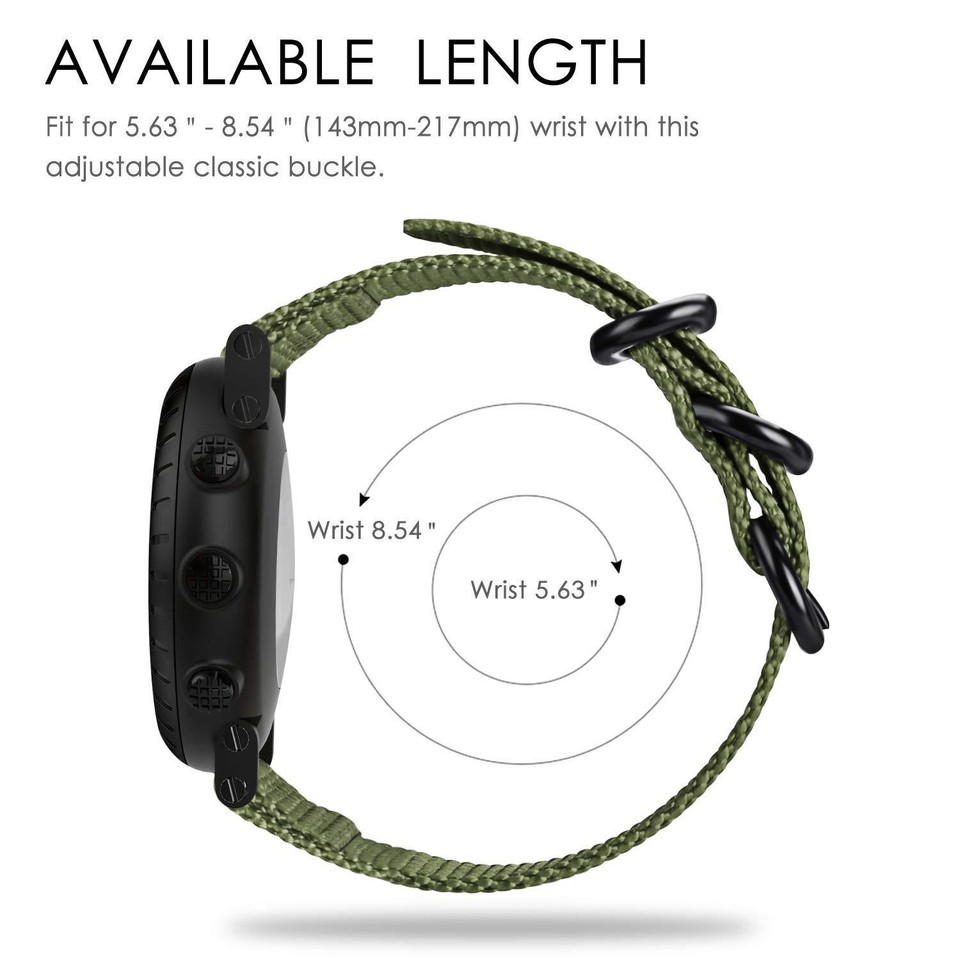 For Suunto Core Watch Band Premium Woven Nylon Sport Strap with Metal ...