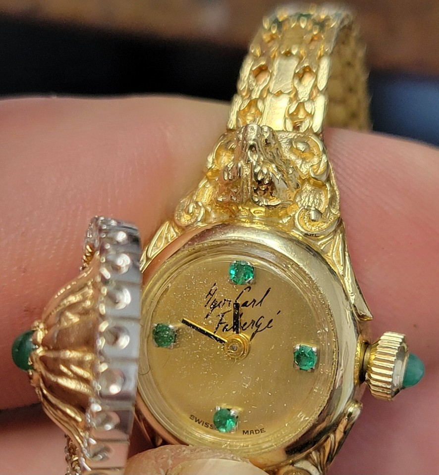 Igor Carl Faberge' Watch. 14k Gold Fine 17-Jewel Swiss Movement. Box ...
