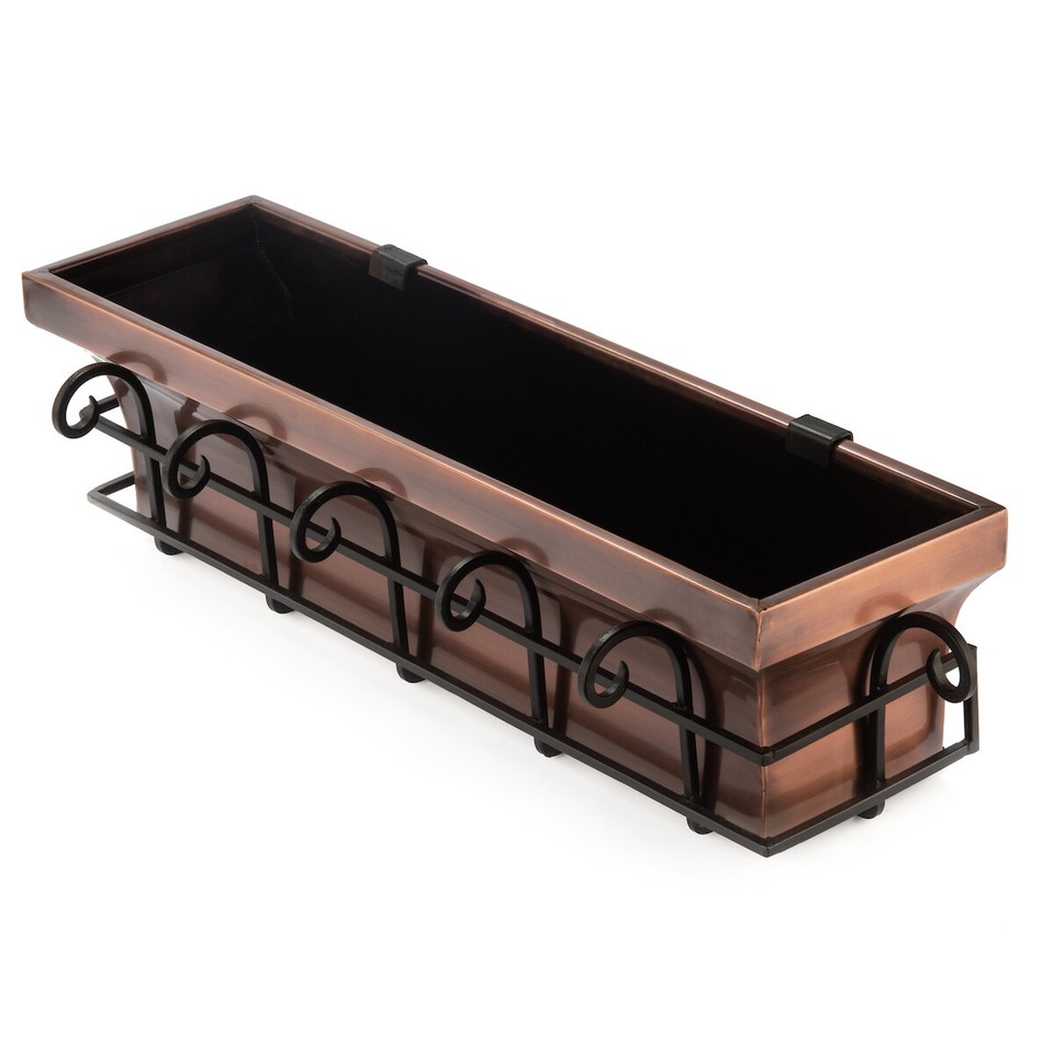 H Potter GAR514 Window Box 30 inch Antique Copper Finish Outdoor Flower ...