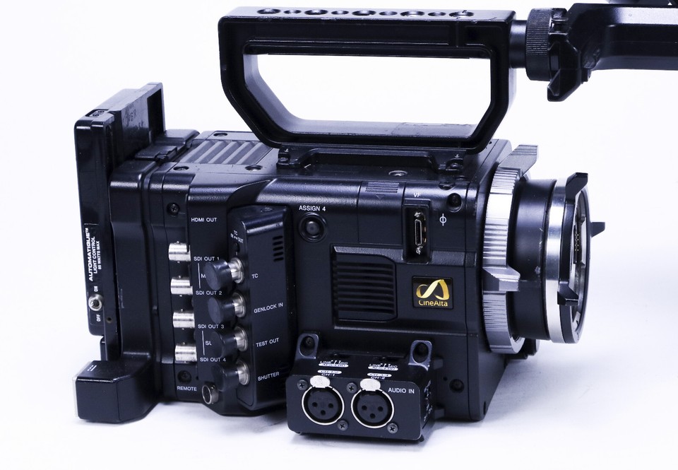 Sony PMW-F55 CineAlta 4K Camera w/ EL-100 EVF, Audio Module, Gold Mount ...