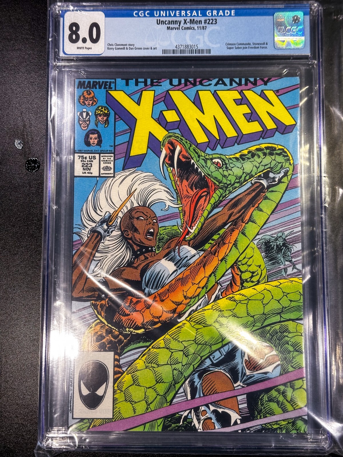 UNCANNY X-MEN #223 CGC 8.0 VF Claremont-Storm Solo Story FREE SHIPPING ...