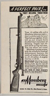 1948 Print Ad Mossberg #42M .22 Rifles Scope Models Made in New Haven ...
