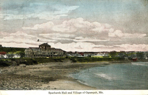1916 The Sparhawk Hall and Village Ogunquit, Maine Hotel Hand-Colored ...