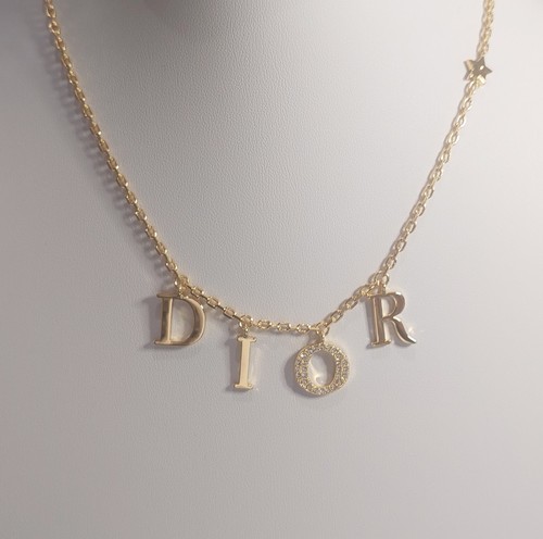 DIOR CRYSTAL SIGNATURE NECKLACE - Box & Dust Pouch Included | eBay