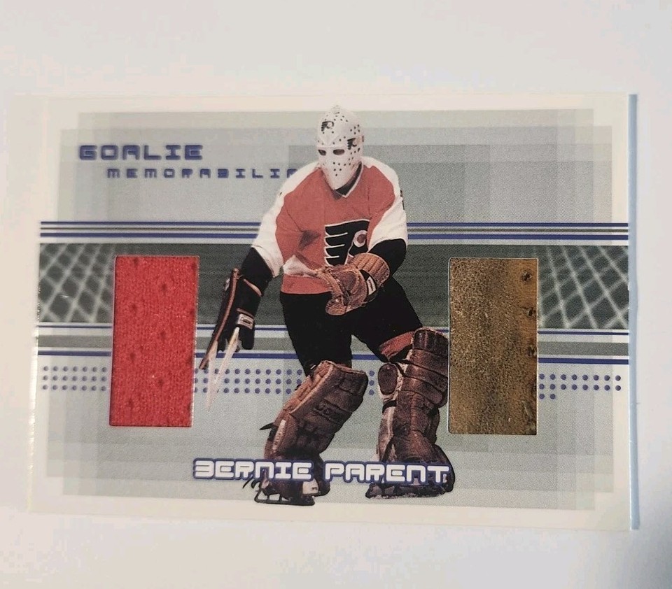 BERNIE PARENT GOALIE MEMORABILIA JERSEY/PAD 2000 IN THE GAME # G-11 ...