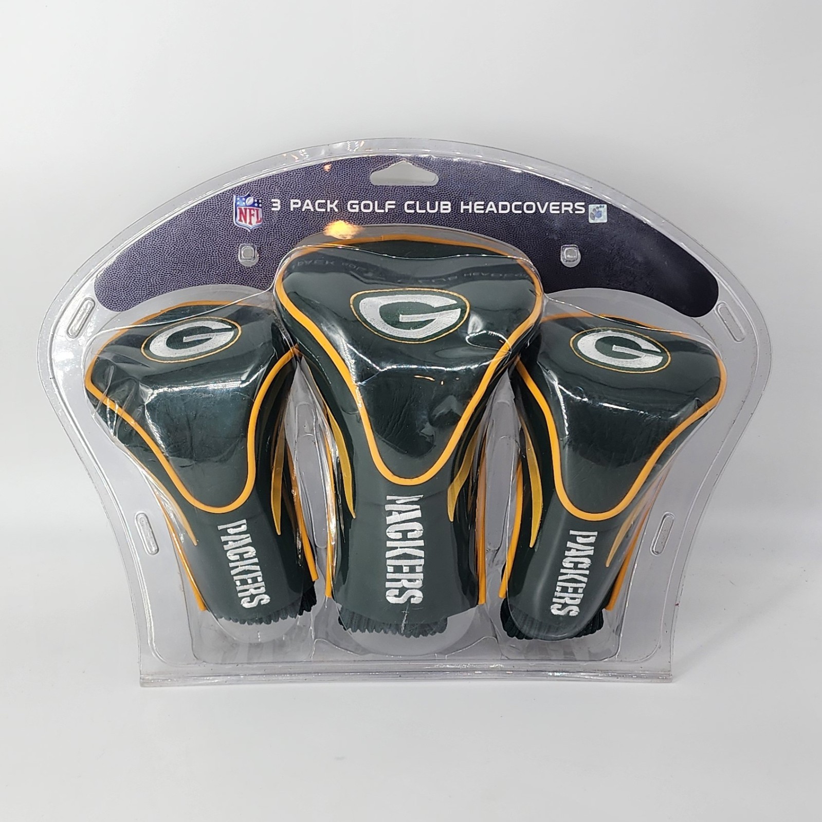Green Bay Packers NFL Contour Golf Club Head Cover Set of 3 Embroidered ...