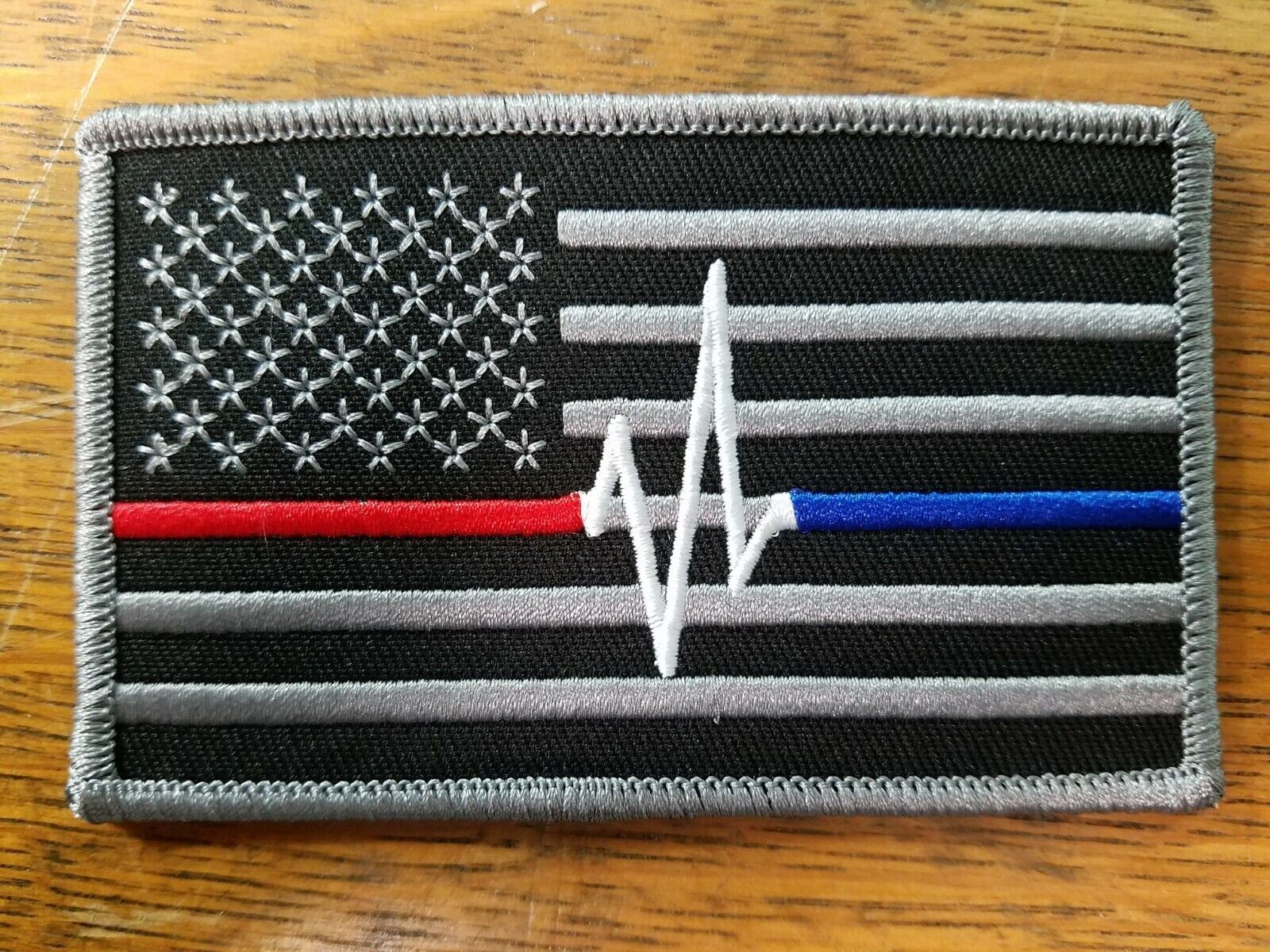 Thin Red Line Thin White Line Thin Blue Line Fire Police EMS Flag Patch ...