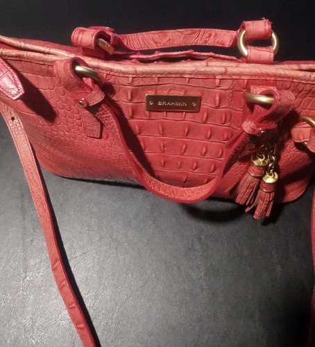 BRAHMIN Beautiful Berry Color Mini Asher Handbag | eBay