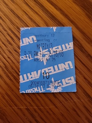 2003 The Matrix Reloaded 2 Movie Ticket Stub Keanu Reeves Lawrence ...