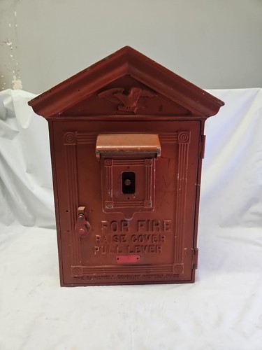 VINTAGE THE GAMEWELL COMPANY FIRE ALARM PULL DOWN CALL BOX | eBay