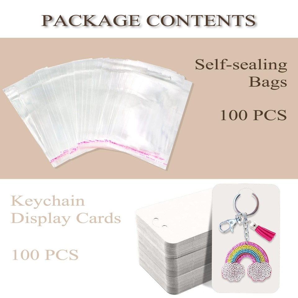 ZYNERY 100 PCS Keychain Display Cards White | eBay