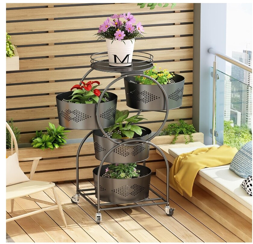 Rotating Storage Rack for Kitchen, 4 Tier Fruit and Vegetable Storage ...