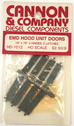 HO Scale Cannon & Company HD-1012 EMD Hood Unit Doors 18"x78" 3 Hinges ...