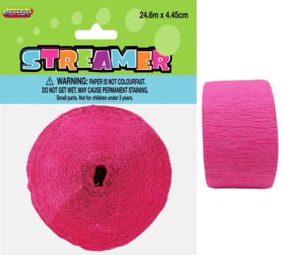 HOT PINK CREPE STREAMER 24m | eBay Australia