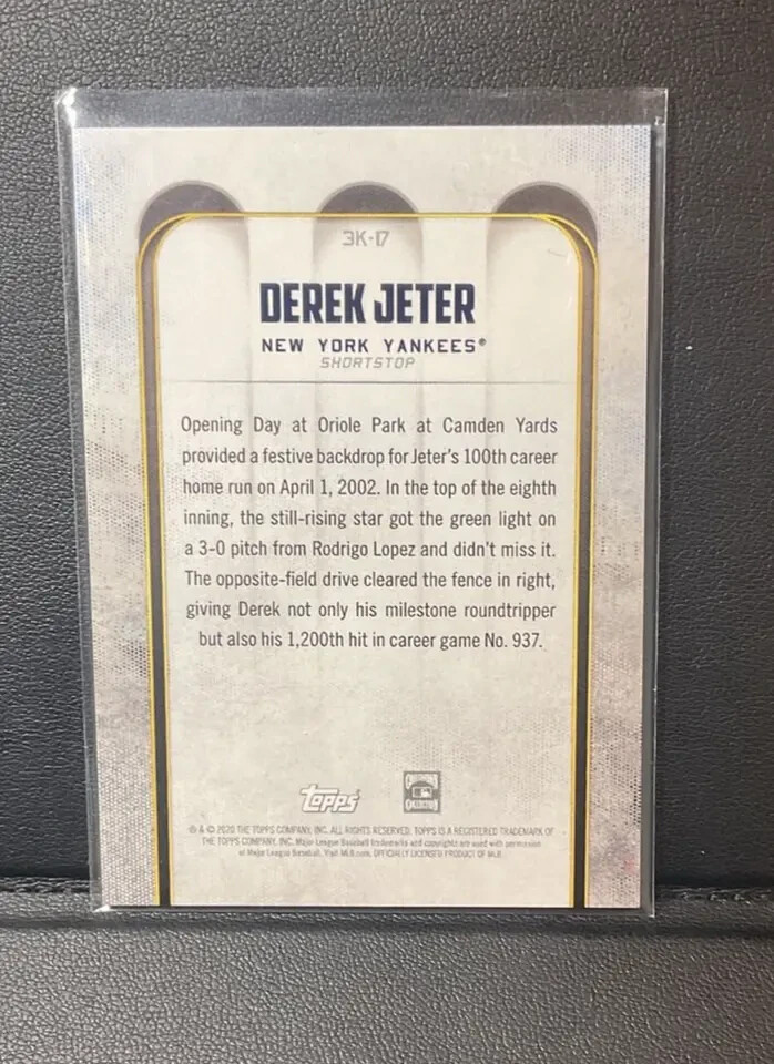 Derek Jeter 2020 Topps Transcendent 3,000 Hits VIP Party /40 3K-17 ...