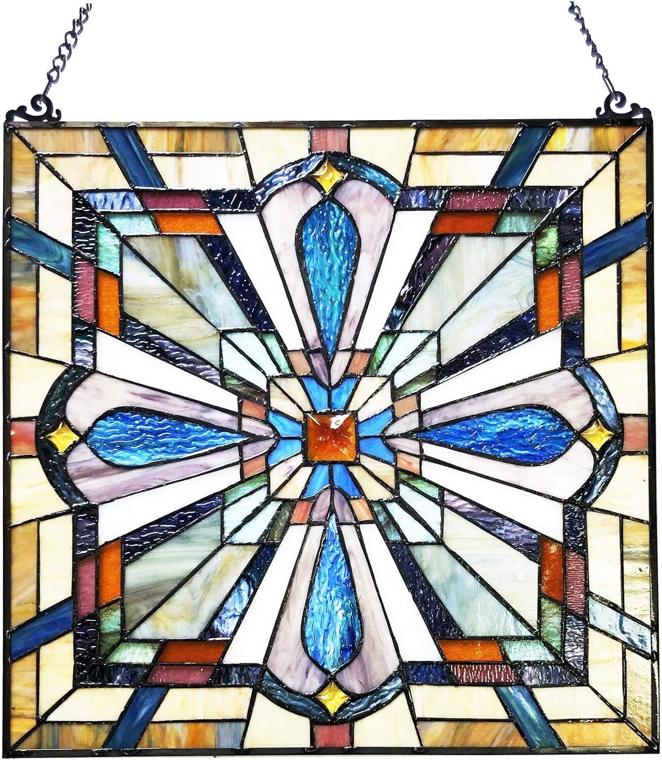 Handcrafted Archie Tiffany-style Mission Stained Glass Window Panel 20 ...