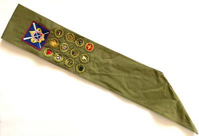 Vintage Boy Scout BSA Sash with Merit Badge Patches | eBay